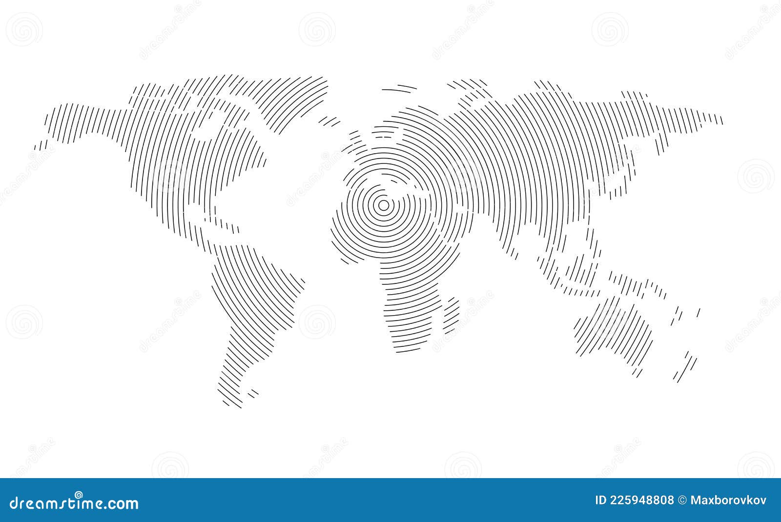 World Map Of Red Concentric Rings On White Background. Earthquake ...