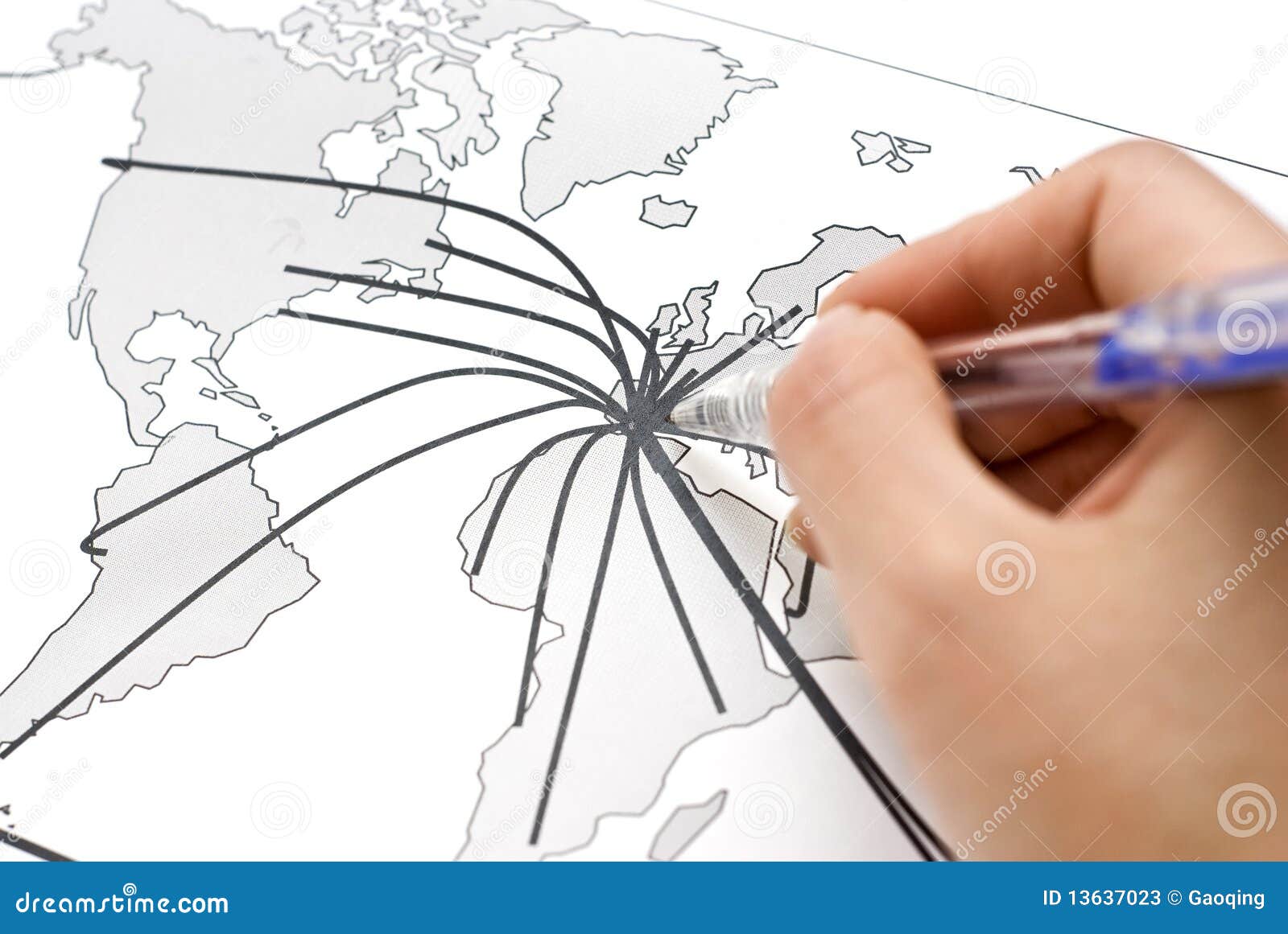 Abstract World Map with Continent Stock Image - Image of global ...