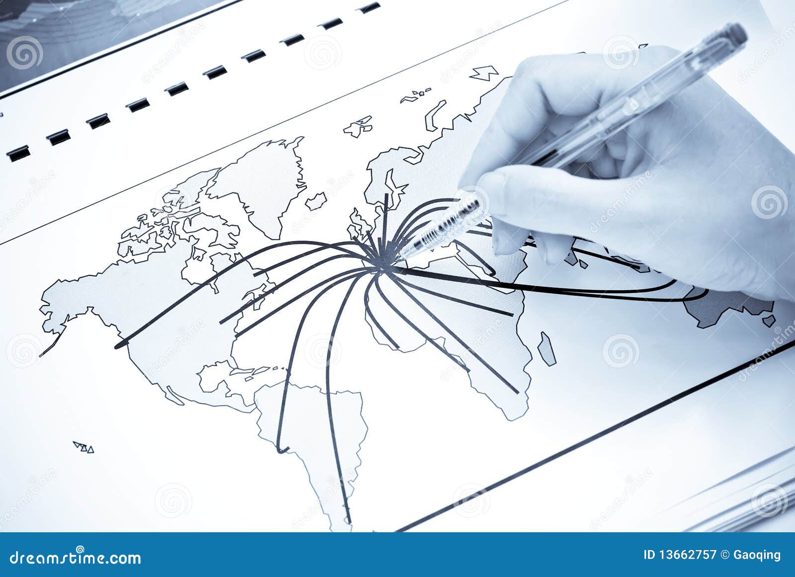 Abstract World Map with Continent Lines Stock Image - Image of dots ...