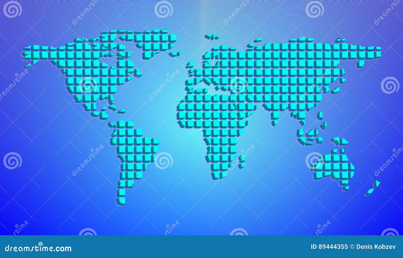 Abstract World Map from 3D Squares. Vector Illustration Stock Vector ...