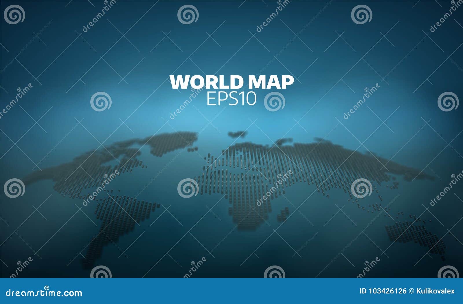 Abstract World Map Dot Grid Background. Vector Hemispheres ...