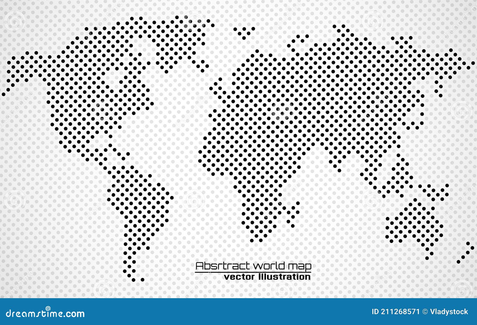 Abstract World Map of Dots. Dotted Map Stock Vector - Illustration of ...