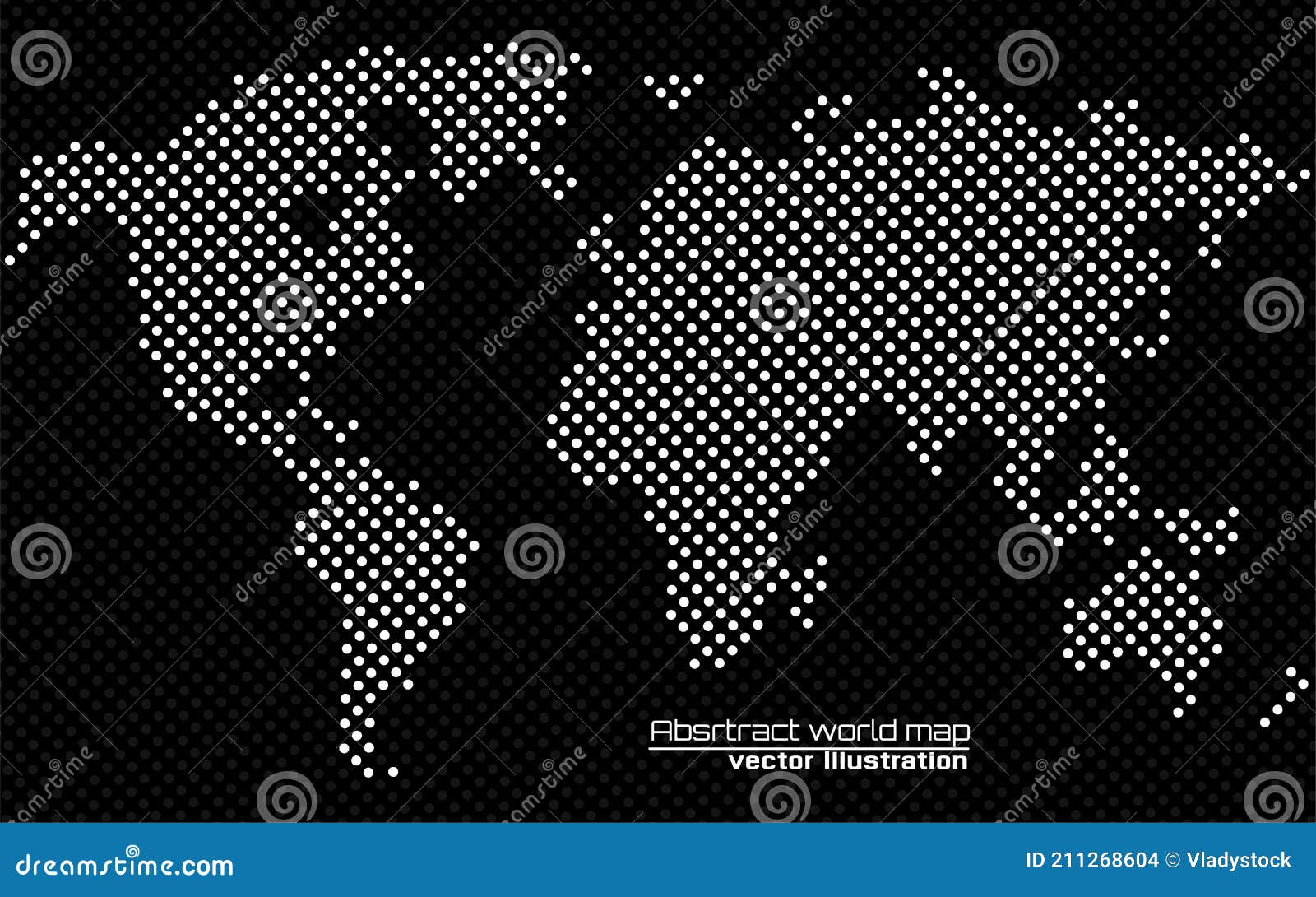 Abstract World Map of Dots. Dotted Map Stock Vector - Illustration of ...