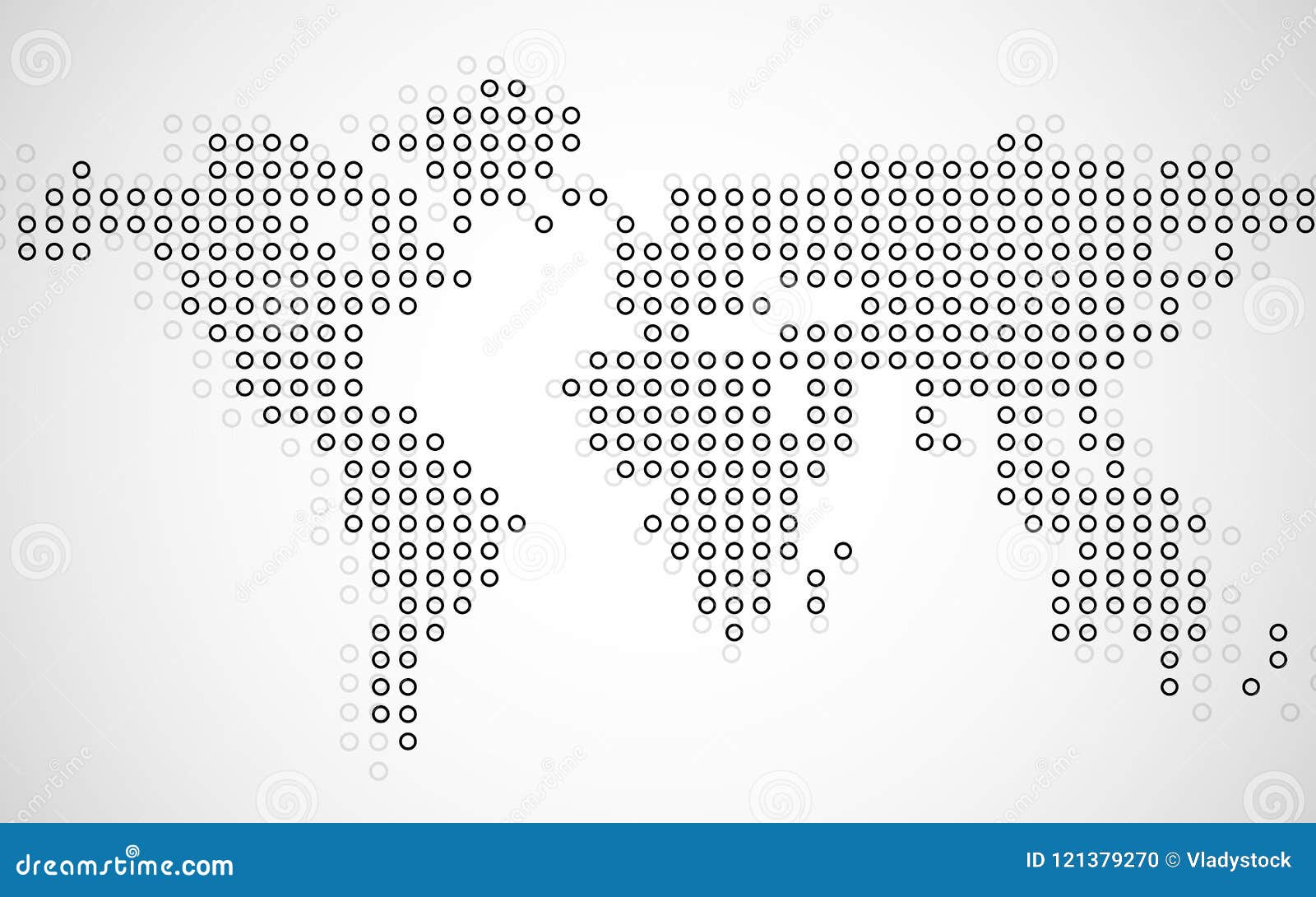 Abstract World Map of Dots on White Background Stock Vector ...