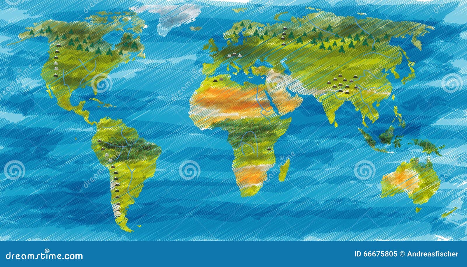 Abstract World Map stock illustration. Illustration of australia - 66675805