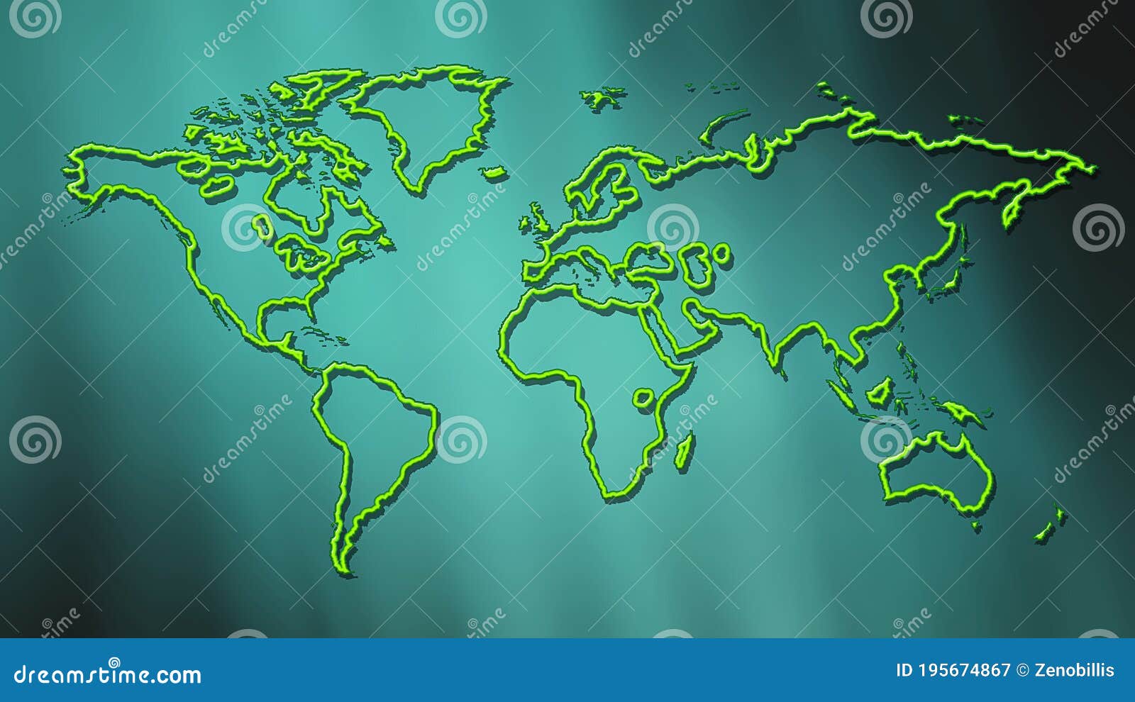 Abstract World Map. Geoographic Borders and Continents Stock ...