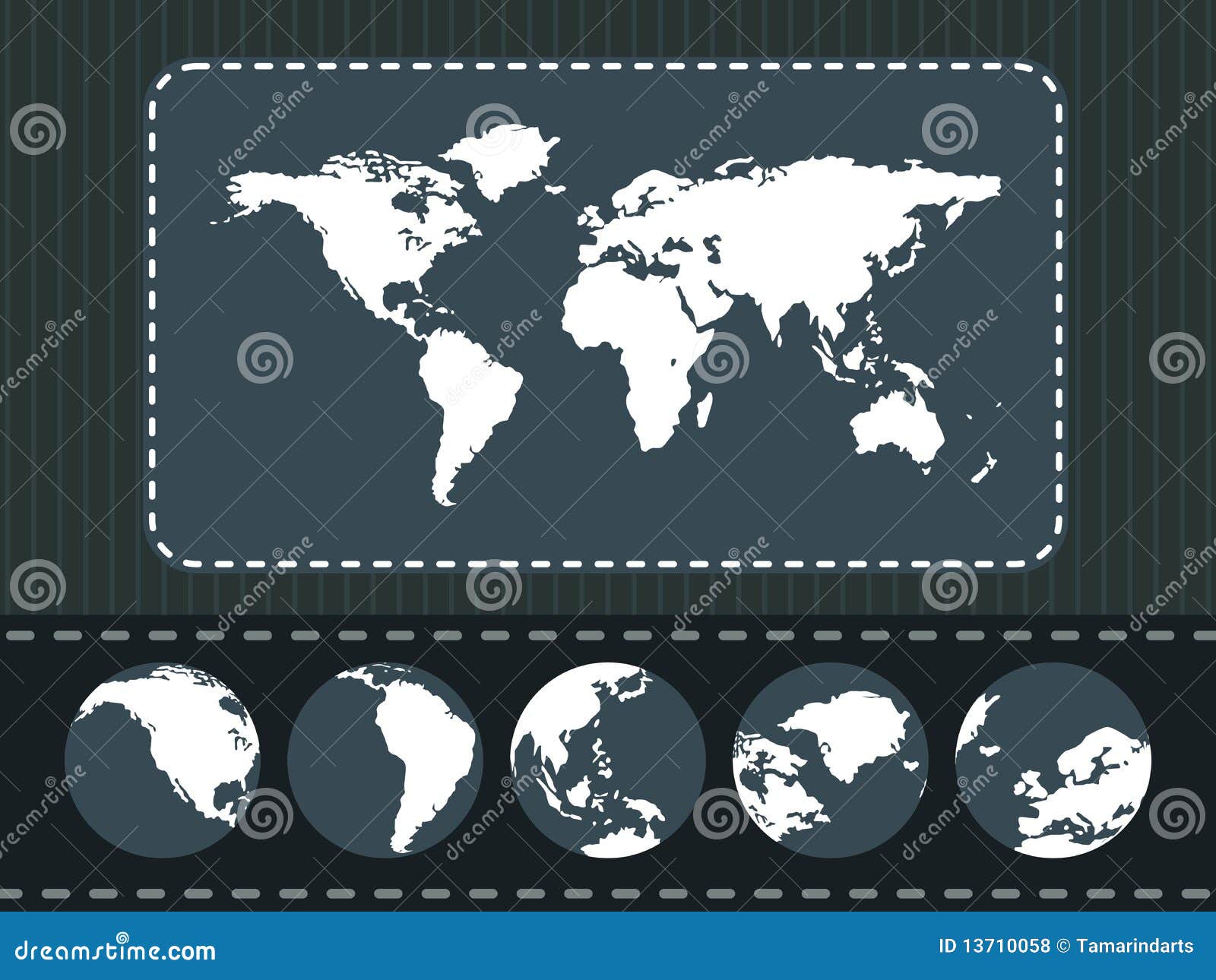 Abstract World Map And Globs Vector Illustration | CartoonDealer.com ...