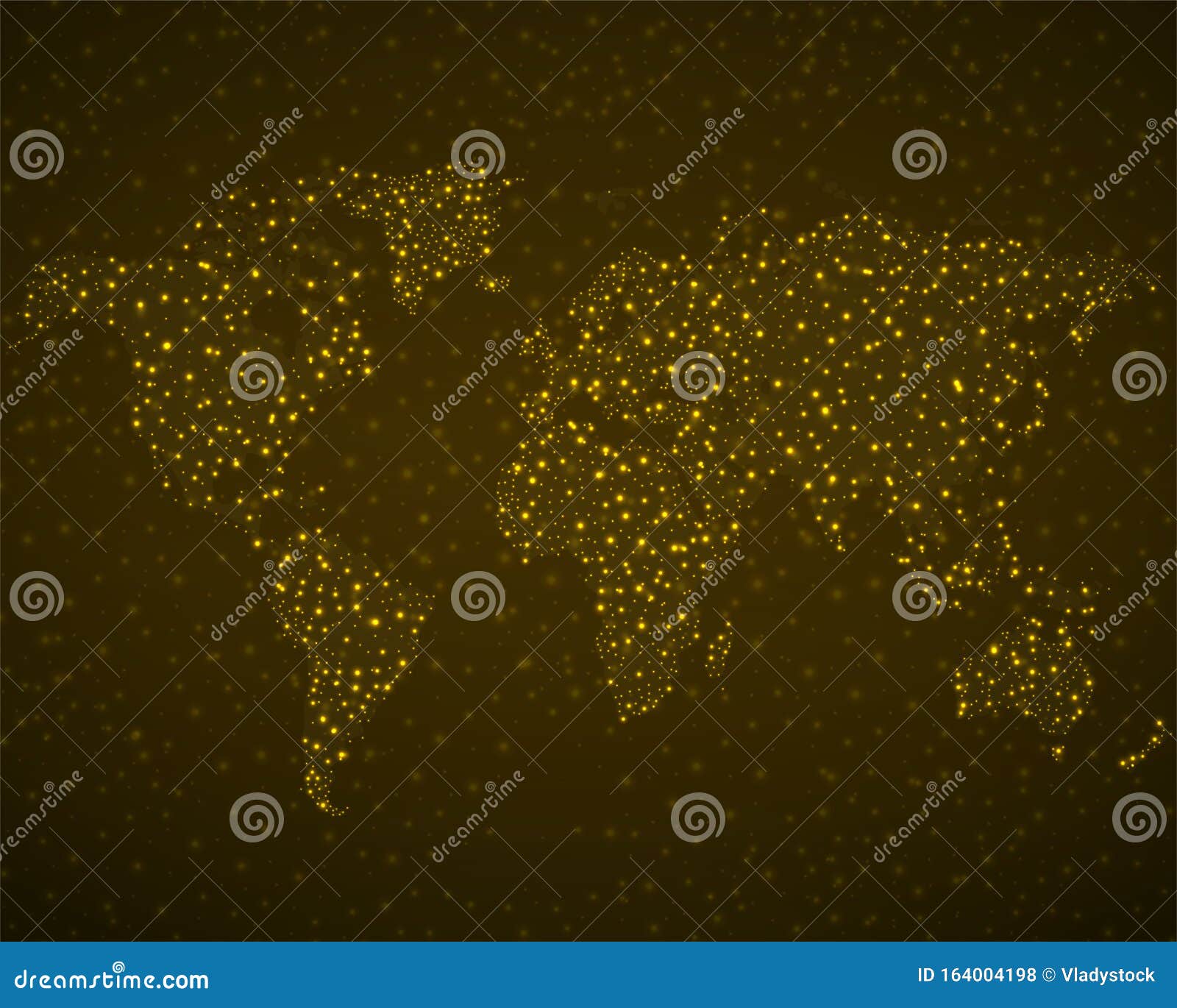 Abstract World Map with Glowing Particles Stock Vector - Illustration ...