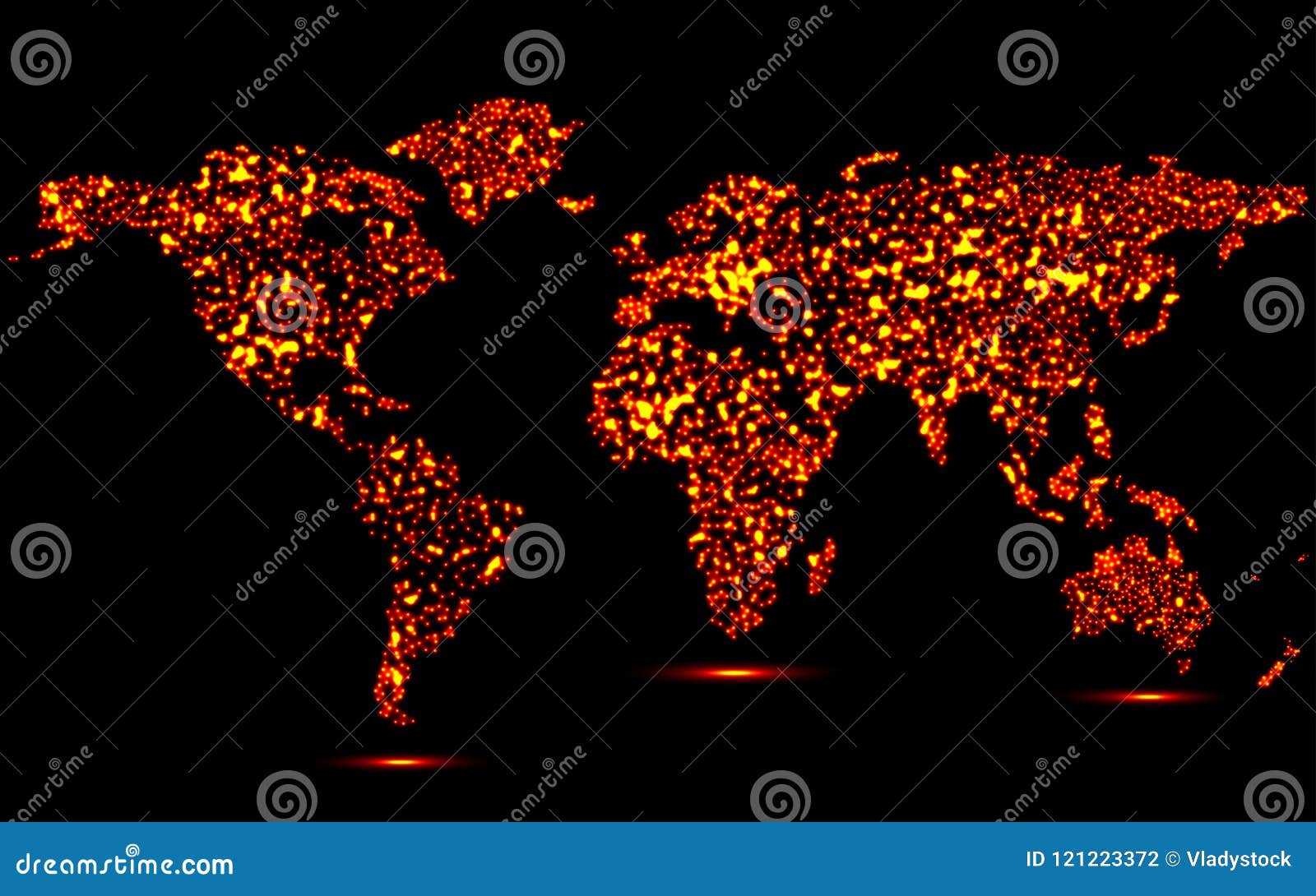 Abstract World Map of Glowing Particles Stock Vector - Illustration of ...
