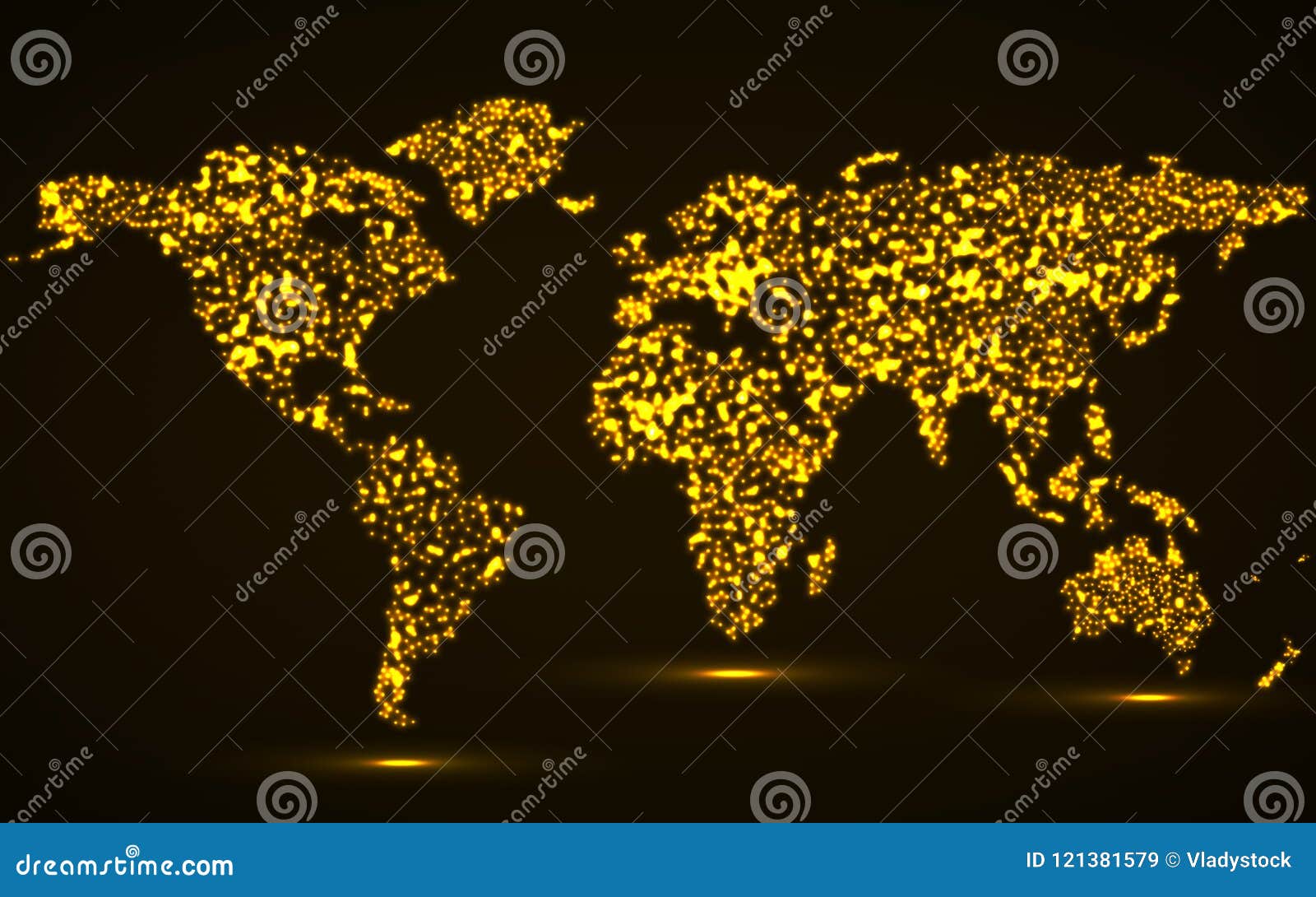 Abstract World Map of Glowing Particles Stock Vector - Illustration of ...