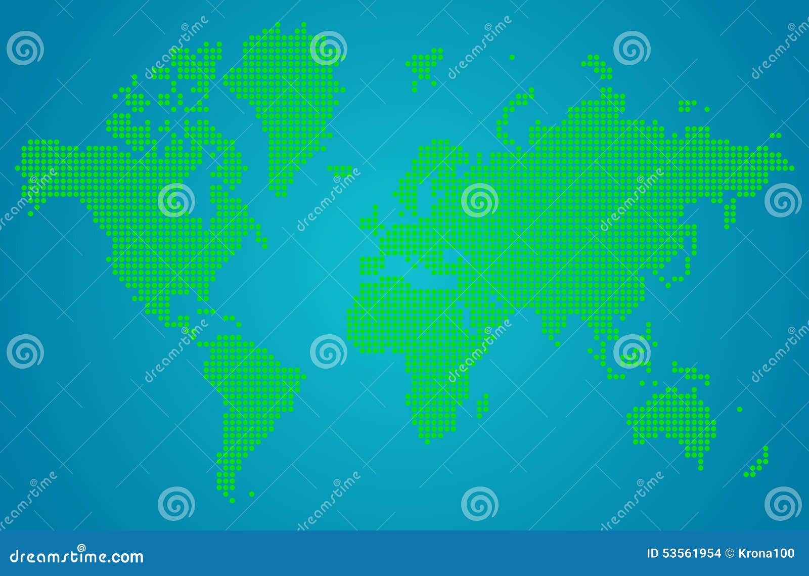 Abstract World Map of Green Round Dots Stock Vector - Illustration of ...