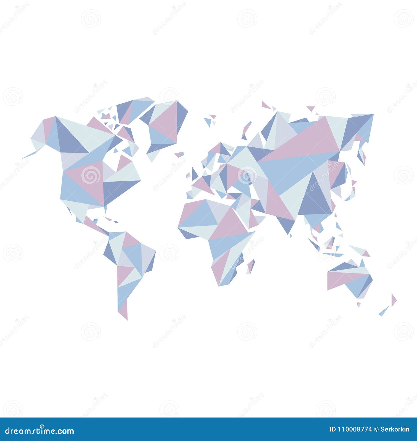 Abstract World Map - Illustration - Geometric Structure in for ...