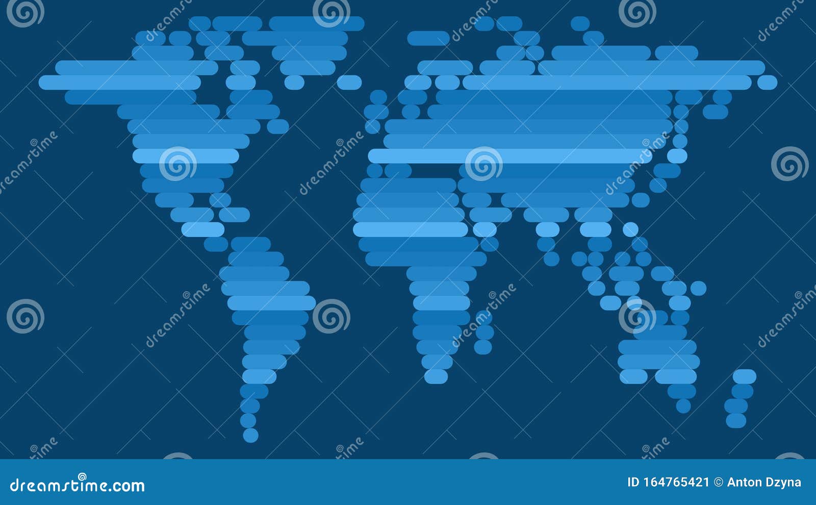 Abstract World Map. Landscape in Blue Tones Stock Illustration ...