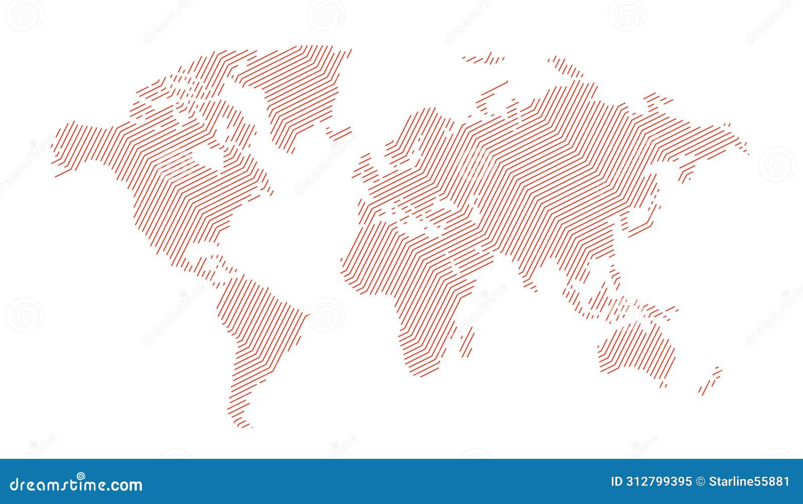 Abstract World Map in Line Style Graphic Design Stock Vector ...