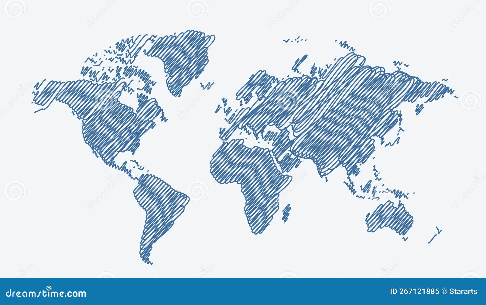 Abstract World Map in Linear Pattern Vector Design Vector Illustration ...