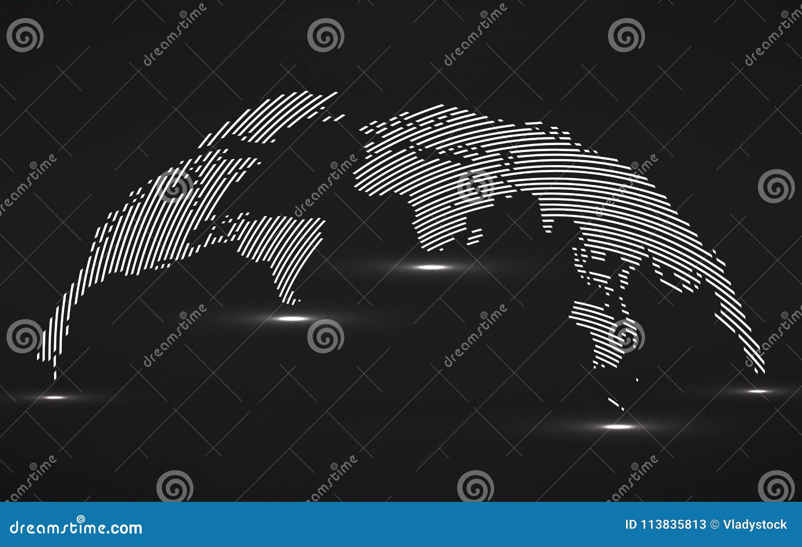 Abstract World Map with Lines Stock Vector - Illustration of europe ...