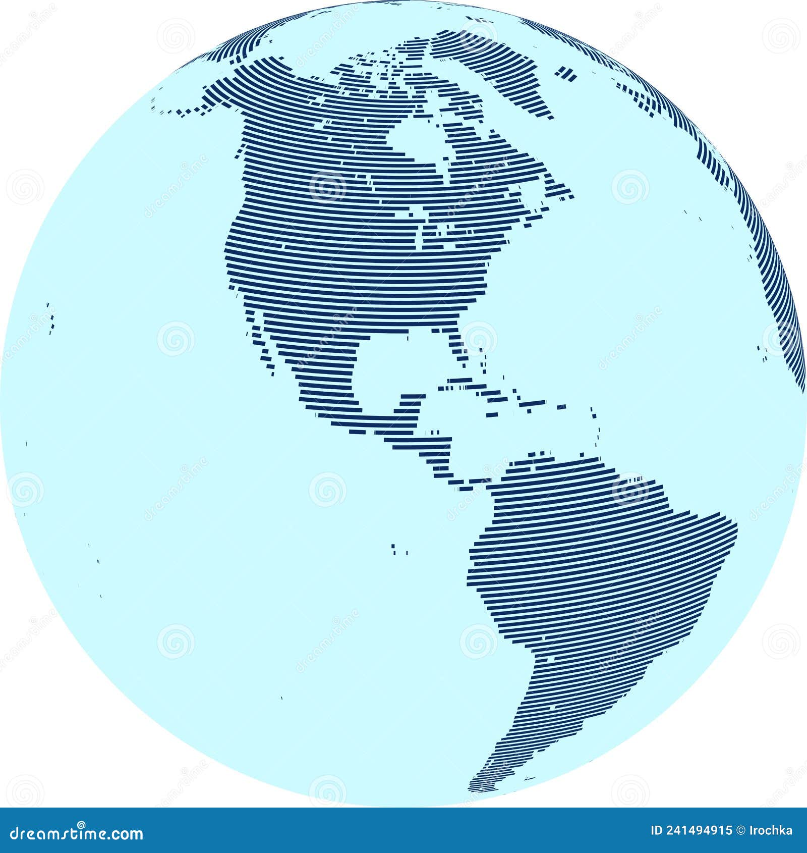 Abstract World Map with Lines on Globe. World Stripes Map Stock Vector ...