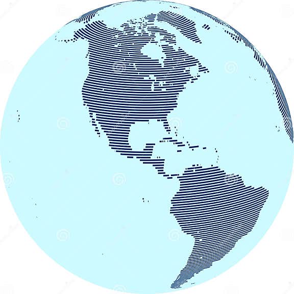 Abstract World Map with Lines on Globe. World Stripes Map Stock Vector ...