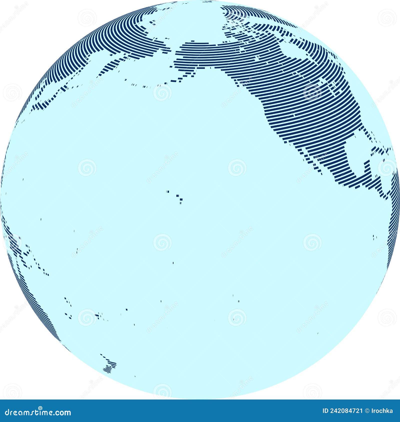 Abstract World Map with Lines on Globe. World Stripes Map Stock Vector ...