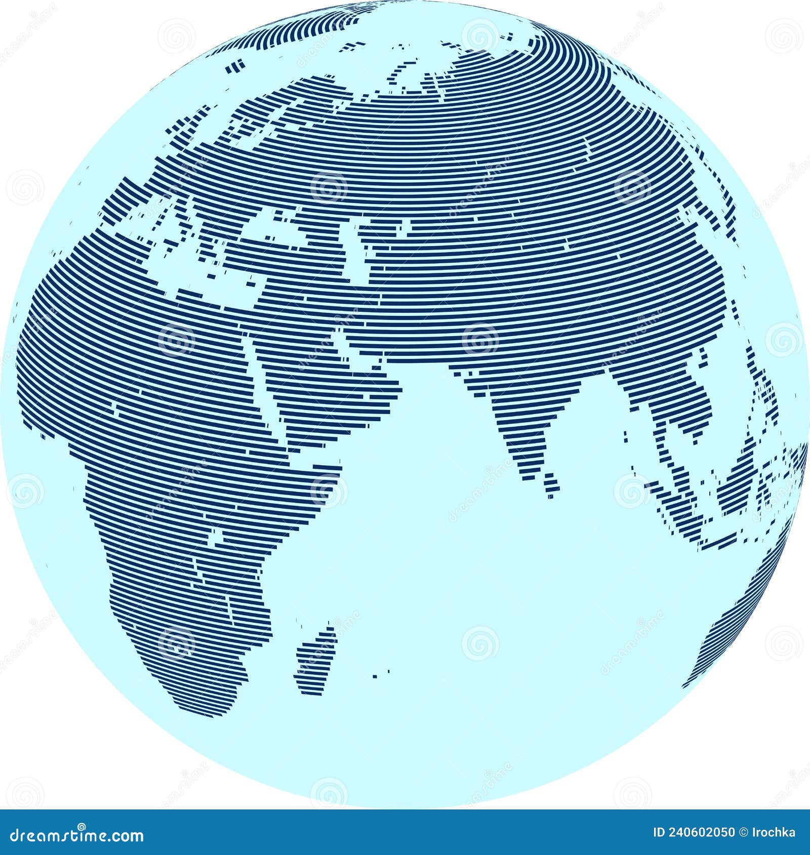Abstract World Map with Lines on Globe. World Stripes Map Stock Vector ...