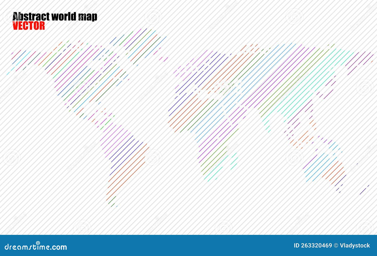 Abstract World Map with Lines. World Stripes Map Stock Illustration ...
