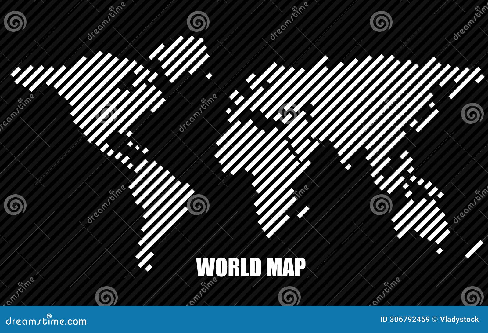 Abstract World Map with Lines. World Stripes Map Stock Illustration ...