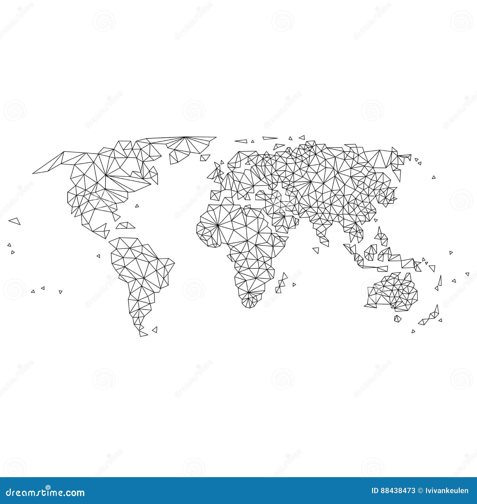 Abstract world map lines stock vector. Illustration of africa - 88438473