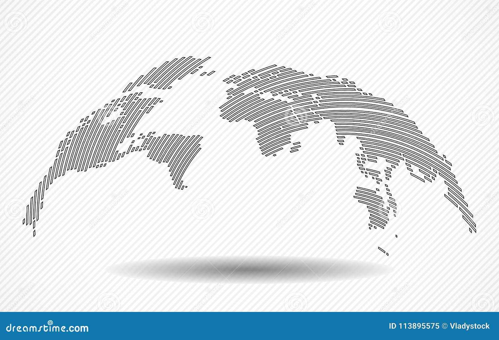 Abstract World Map with Lines Stock Vector - Illustration of idea ...