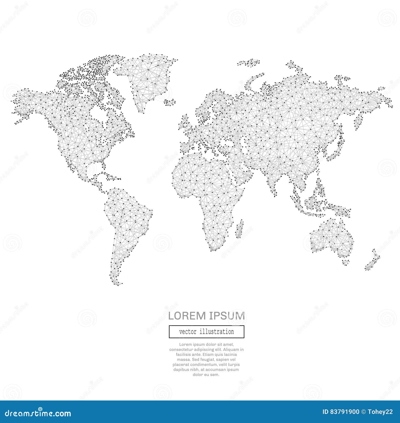Abstract World Map with Low Poly Gray Stock Vector - Illustration of ...