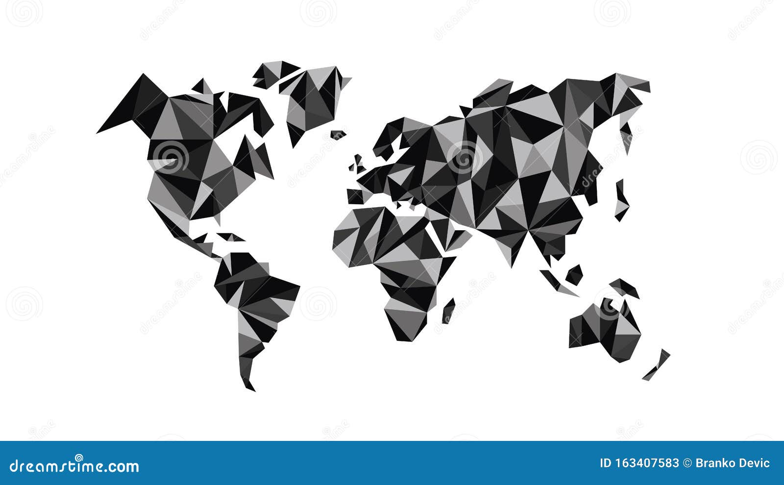 Abstract World Map with Polygons on White Background Vector ...