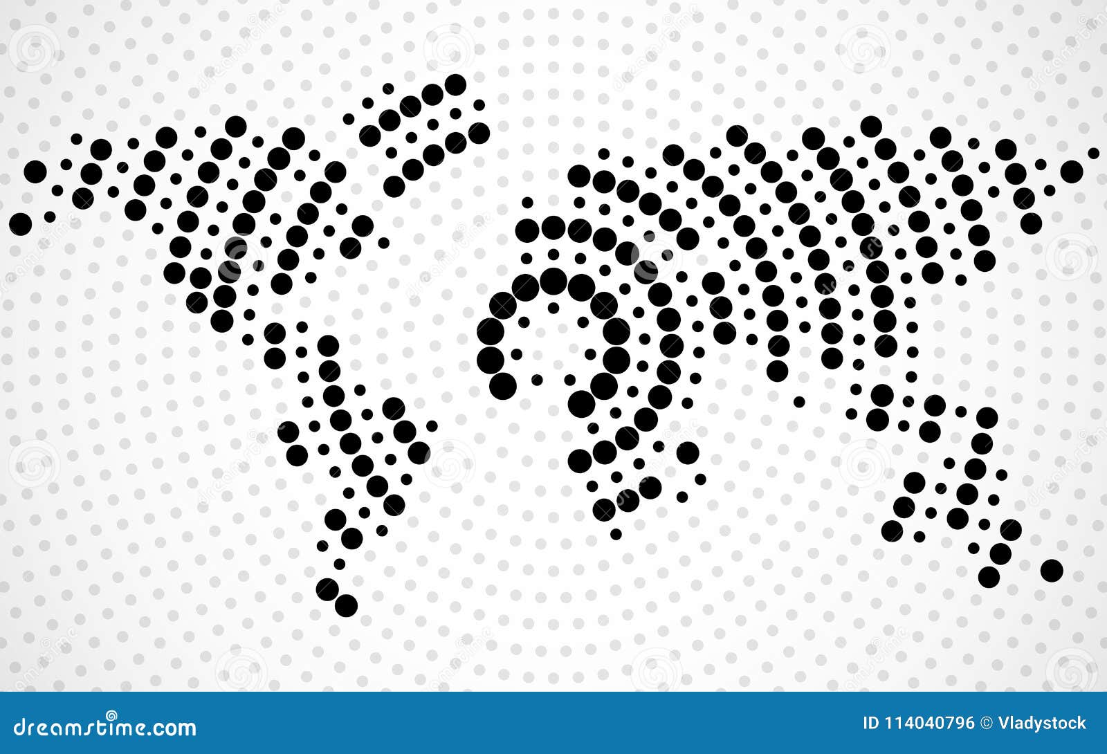 Abstract World Map of Radial Dots Stock Vector - Illustration of background, geography: 114040796