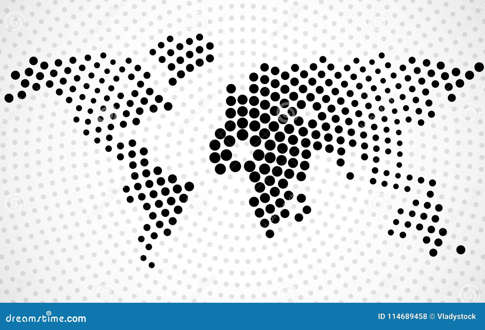 Abstract World Map of Radial Dots Stock Vector - Illustration of asia, geography: 114689458