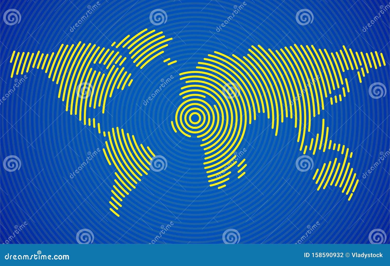 Abstract World Map of Radial Lines, Geography Background Stock Vector ...