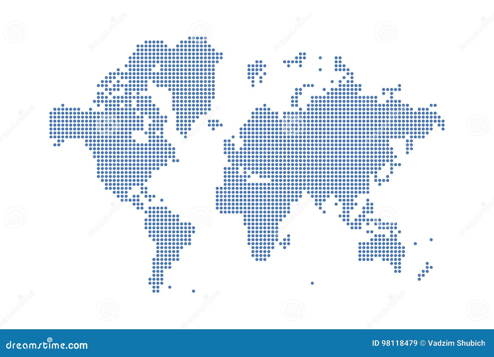 Abstract World Map in a Round Dots. Flat Illustration EPS 10 Stock ...