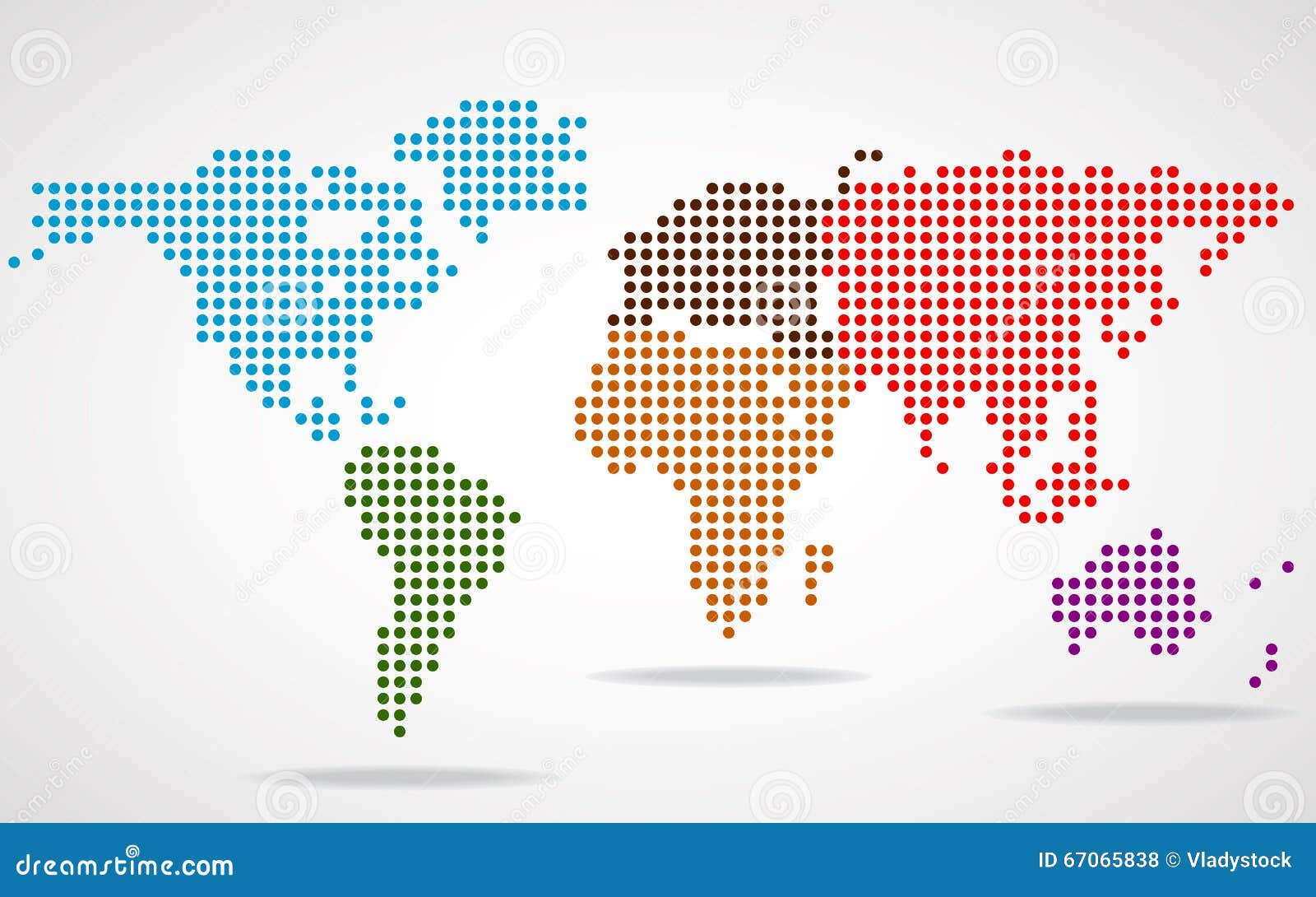 Abstract World Map of Round Dots Stock Vector - Illustration of oceania ...