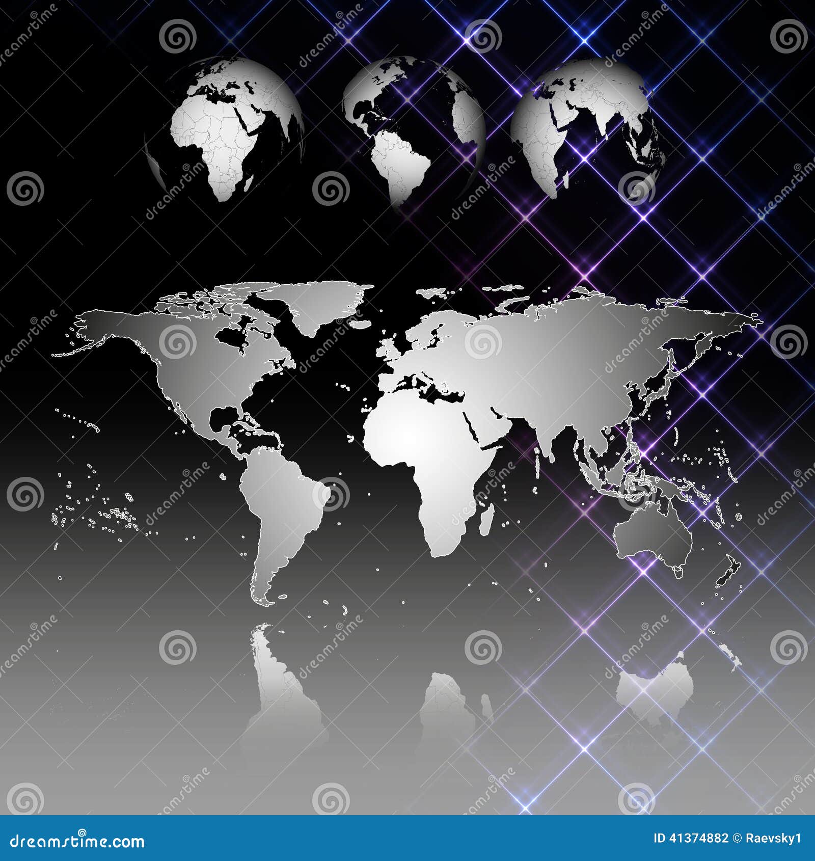 Abstract World Map with Shadow. World Globes Stock Vector ...