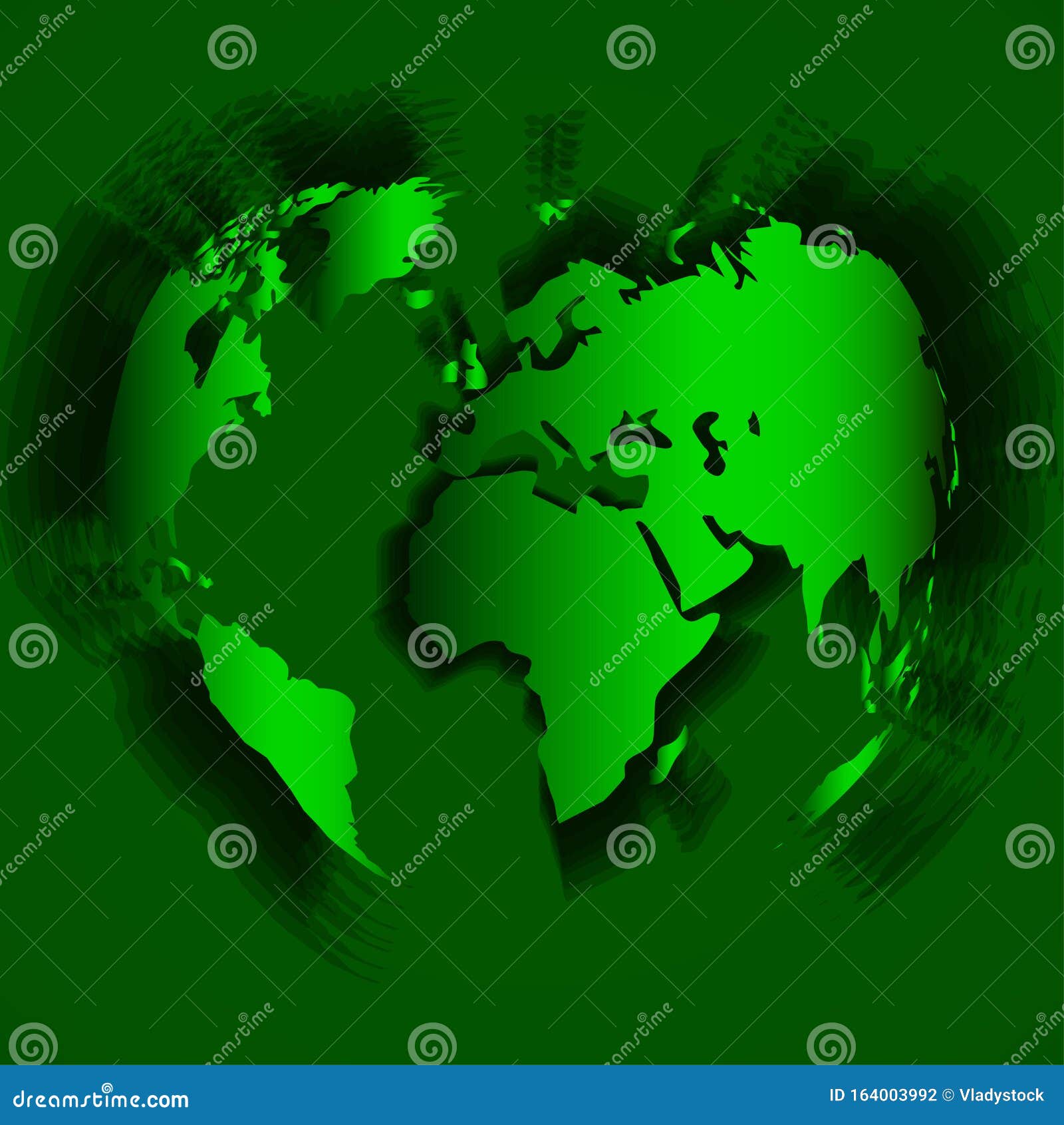 Abstract World Map in a Shape of Globe with Shadow Stock Vector ...