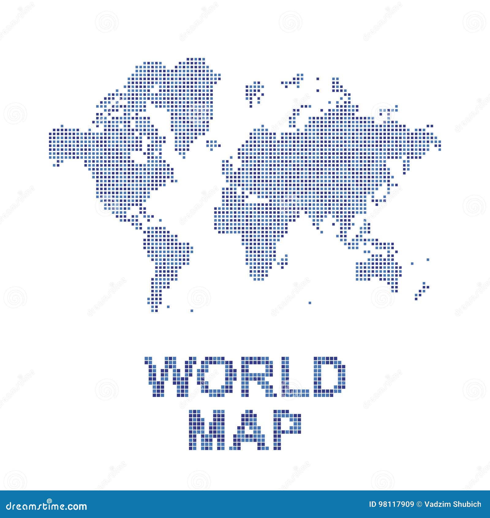 Abstract World Map in a Square Dots. Flat Illustration EPS 10 Stock ...