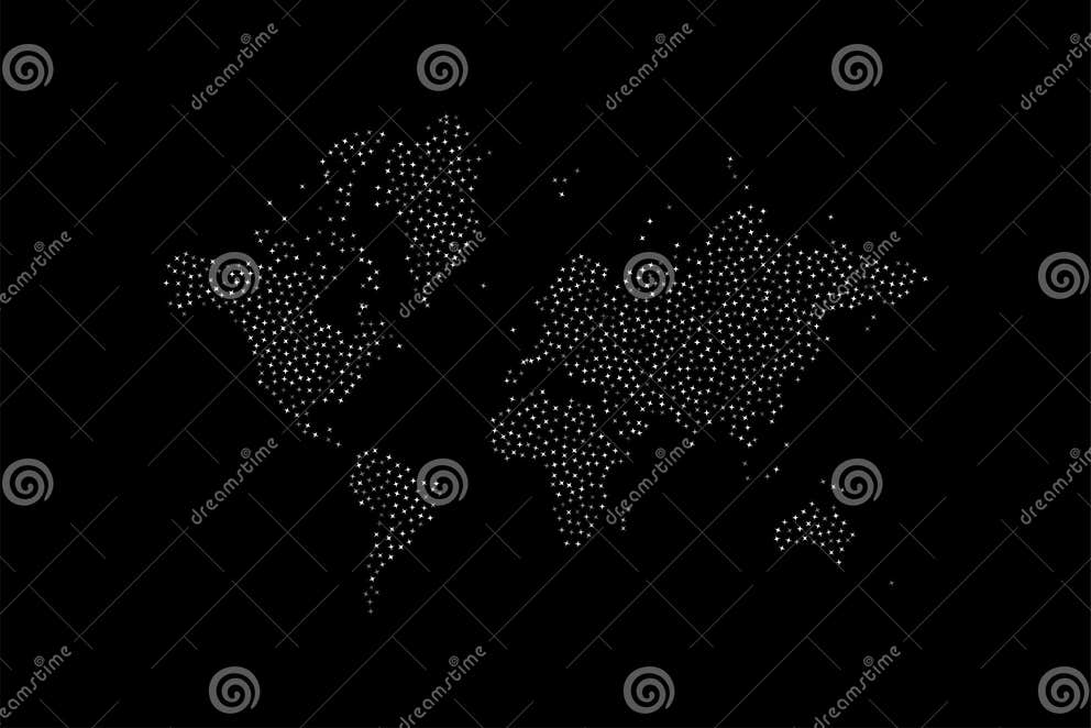Abstract World Map with Stars. Flat Vector Illustration EPS 10 Stock ...