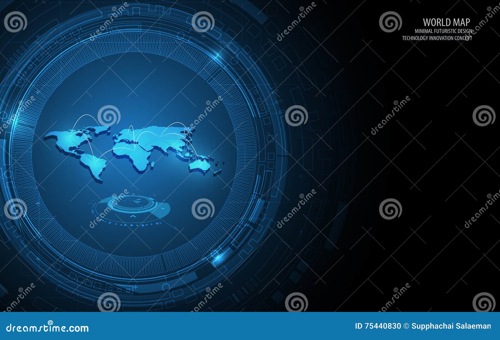 Abstract World Map Technology Innovation Networking Connection Concept ...