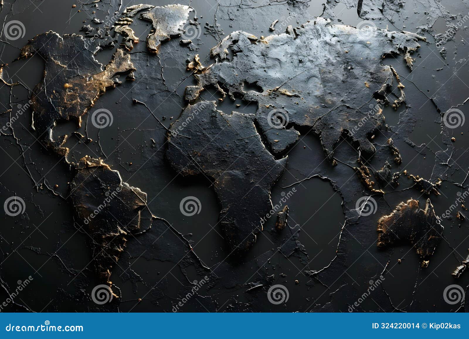 Abstract World Map with Textured Surface for Global Art Decor and ...