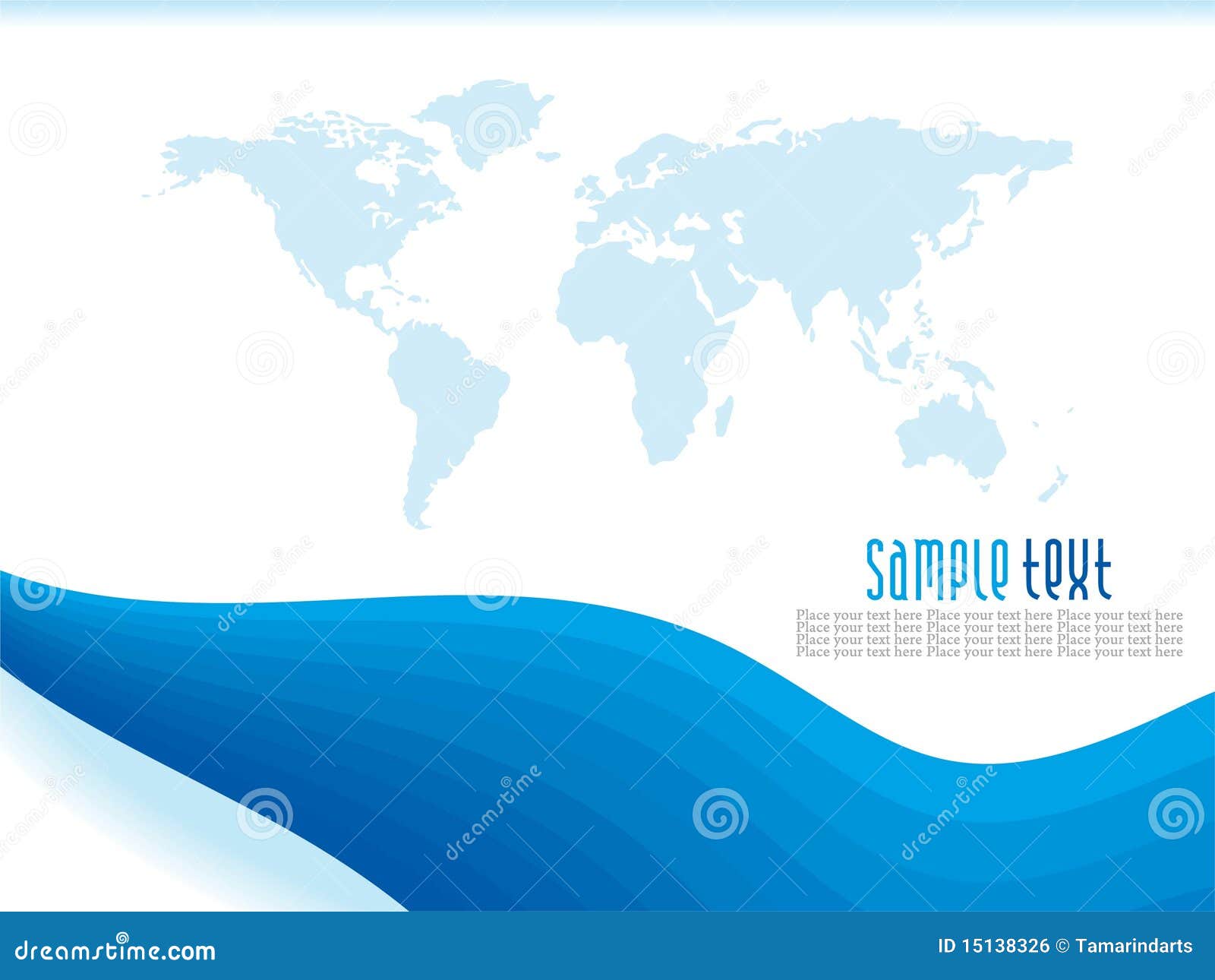 Abstract World Map with Waves Stock Vector - Illustration of ocean ...