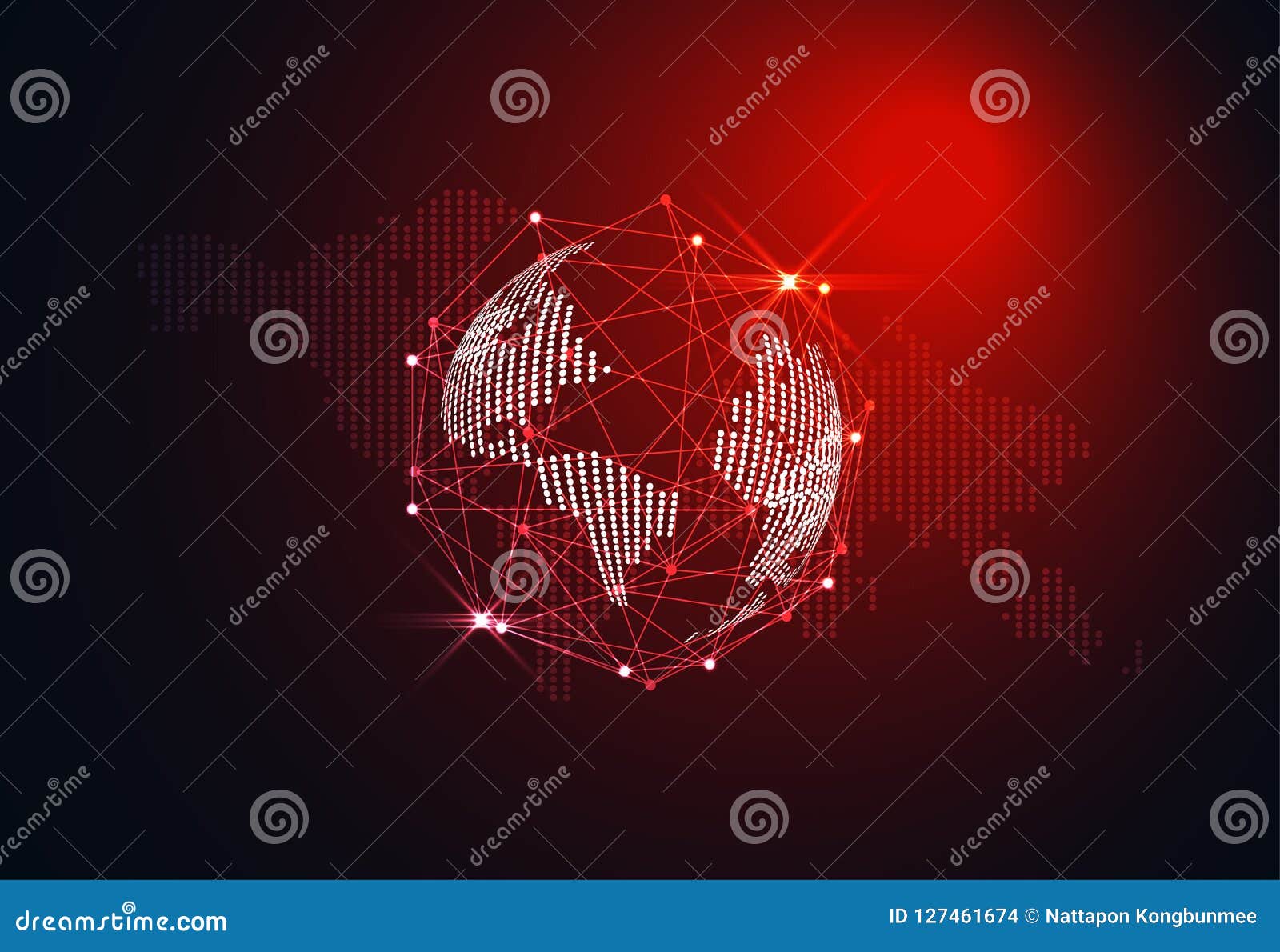 Abstract World Wireframe Digital Technology and Map Dot Concept Stock ...