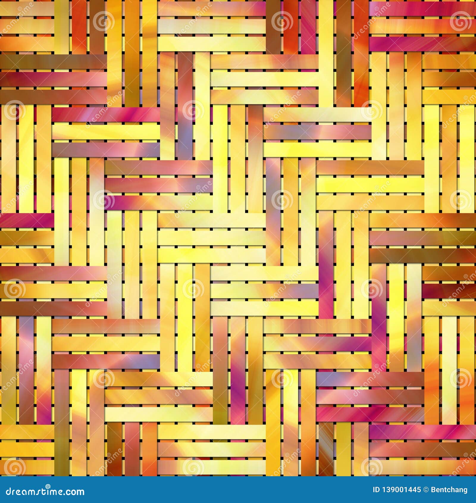 Woven Mat or Rattan. Abstract Virtual Geometric Pattern Generative Art ...