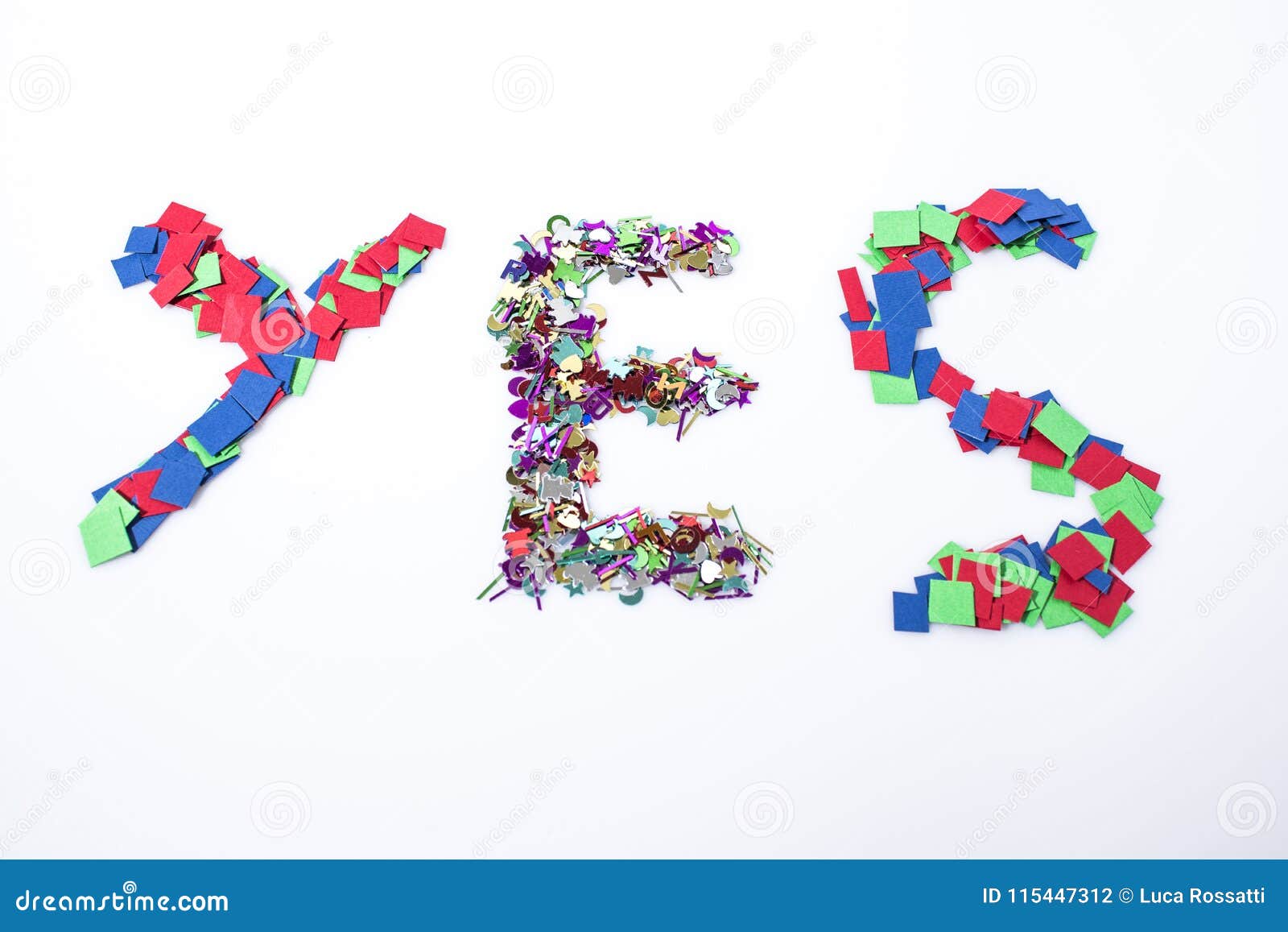 Abstract Write Yes Multicolor in a White Background Stock Photo - Image ...