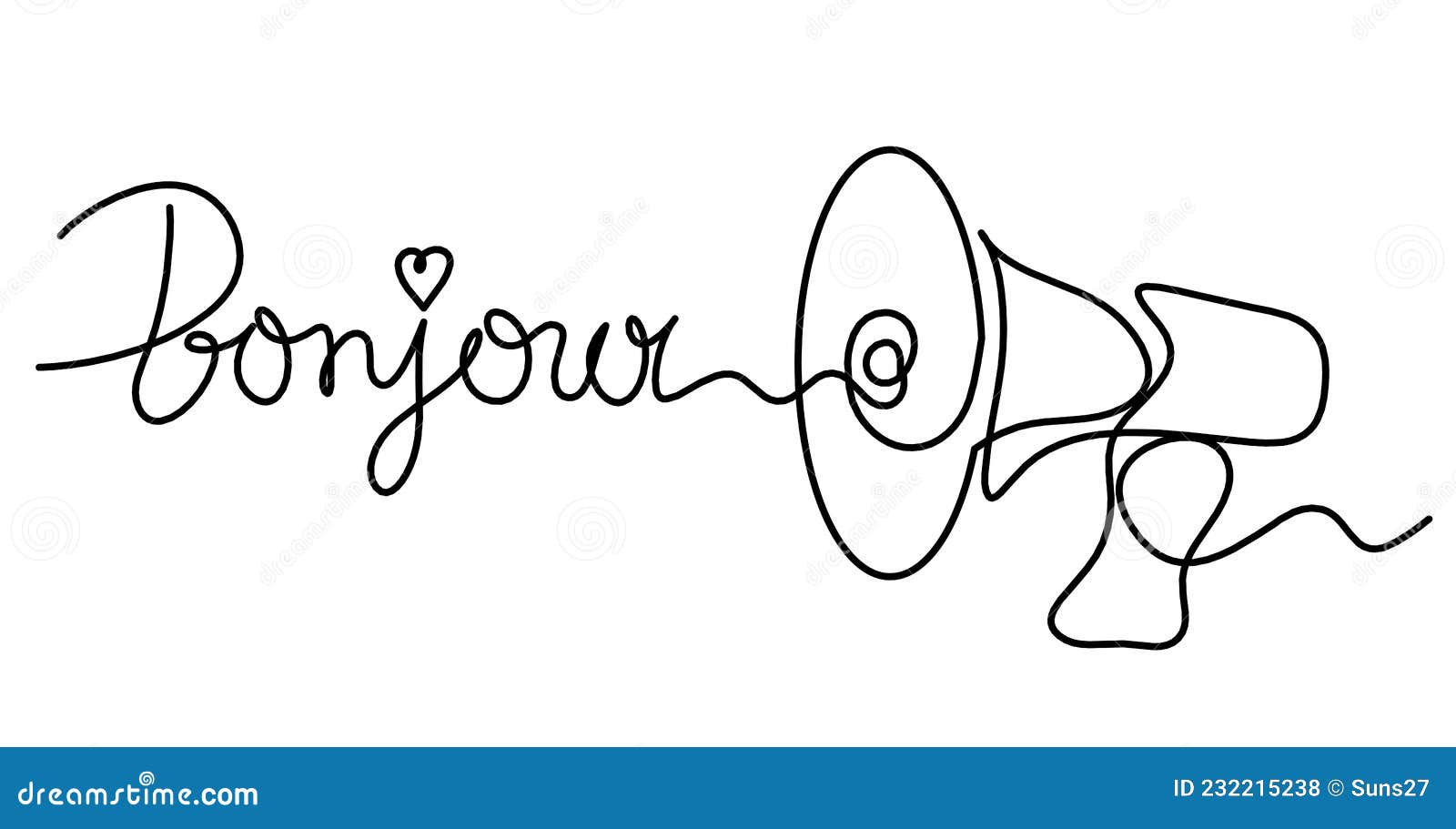 Abstract writing `bonjour` stock vector. Illustration of graphic ...