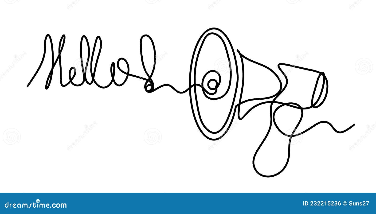 Abstract Writing `hello` and Megaphone Stock Vector - Illustration of ...