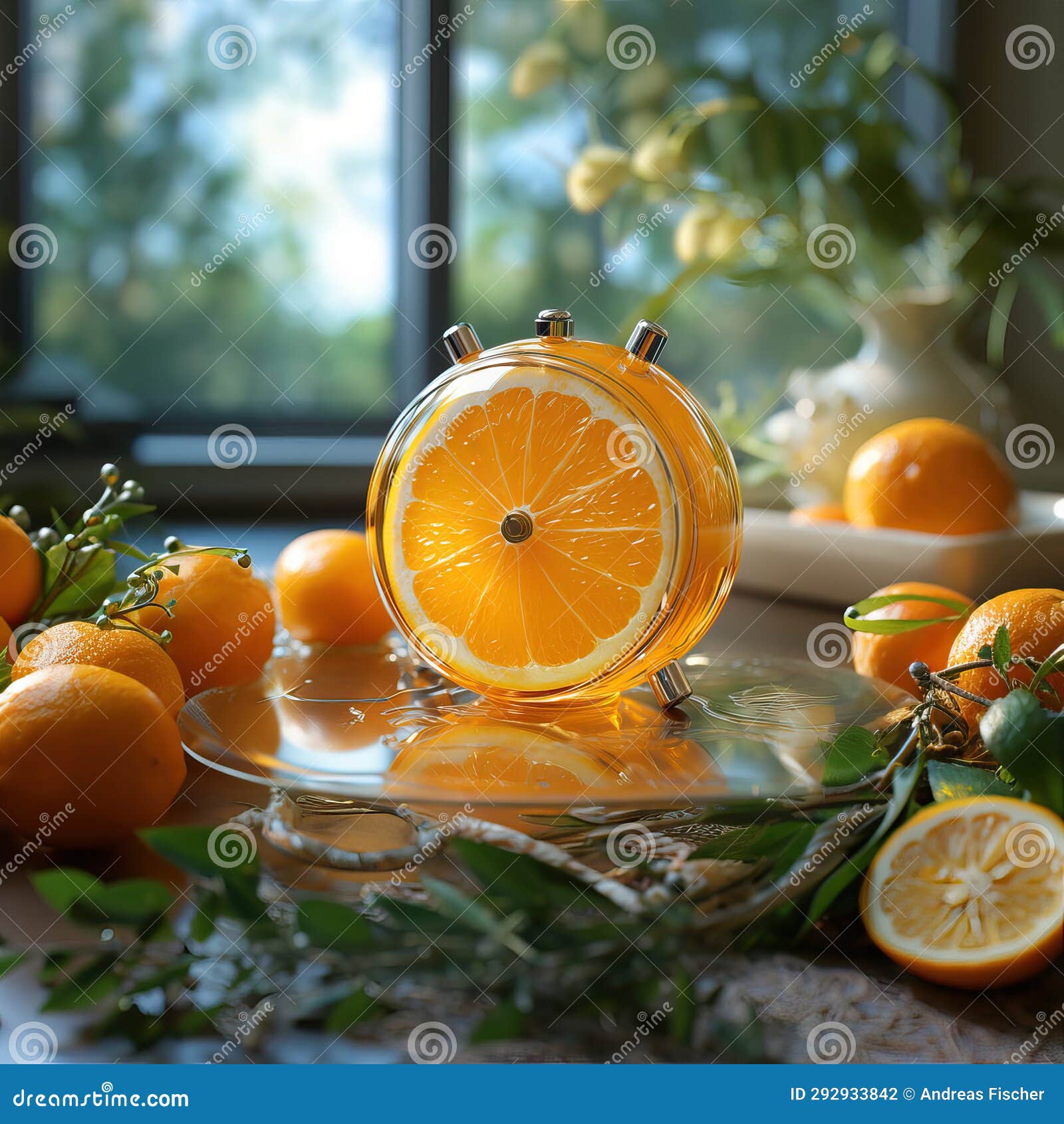 Abstract Yellow Alarm Clock on a Blurred Background. Stock Photo ...