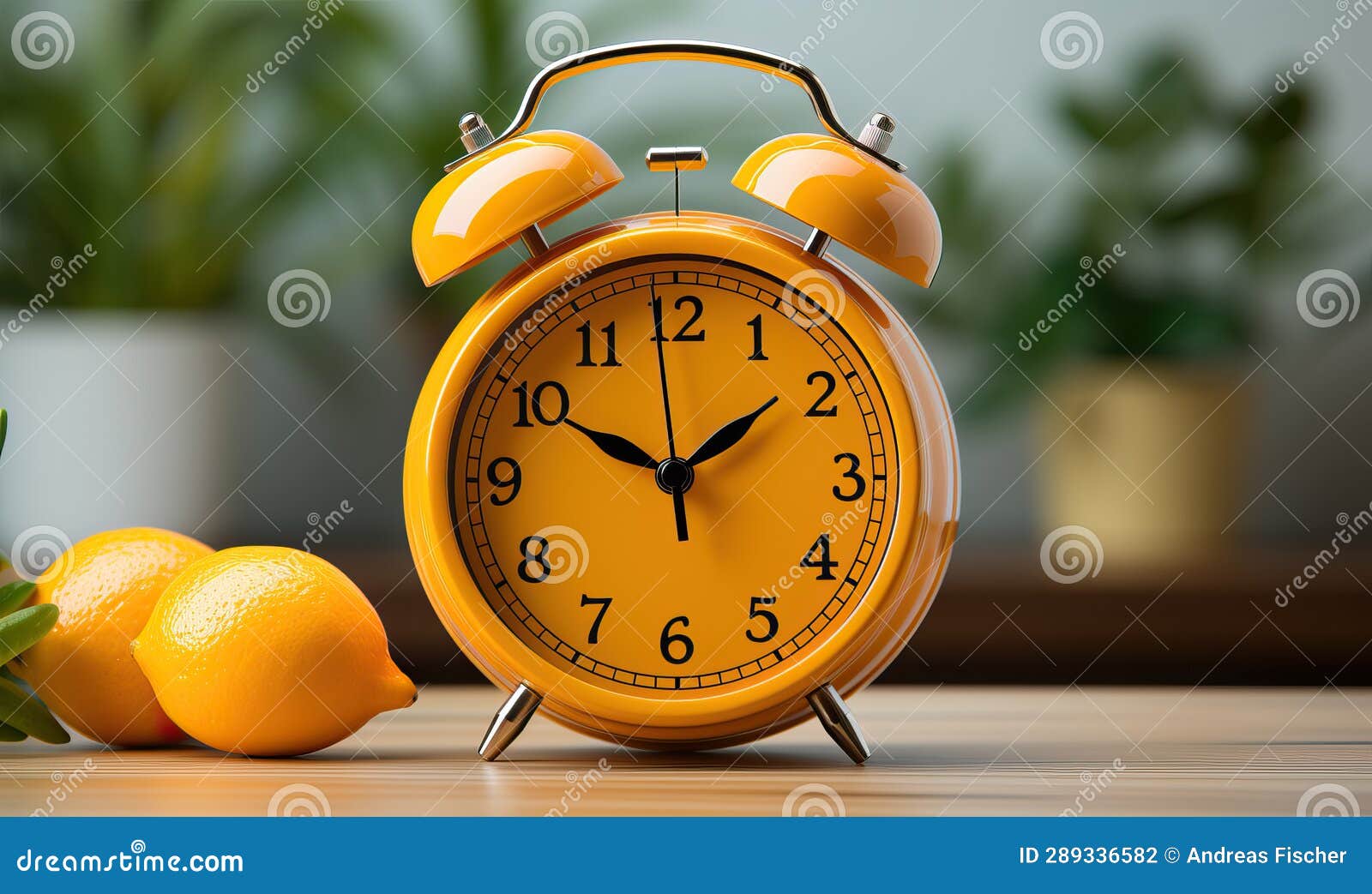 Abstract Yellow Alarm Clock on a Light Background. Stock Photo - Image ...