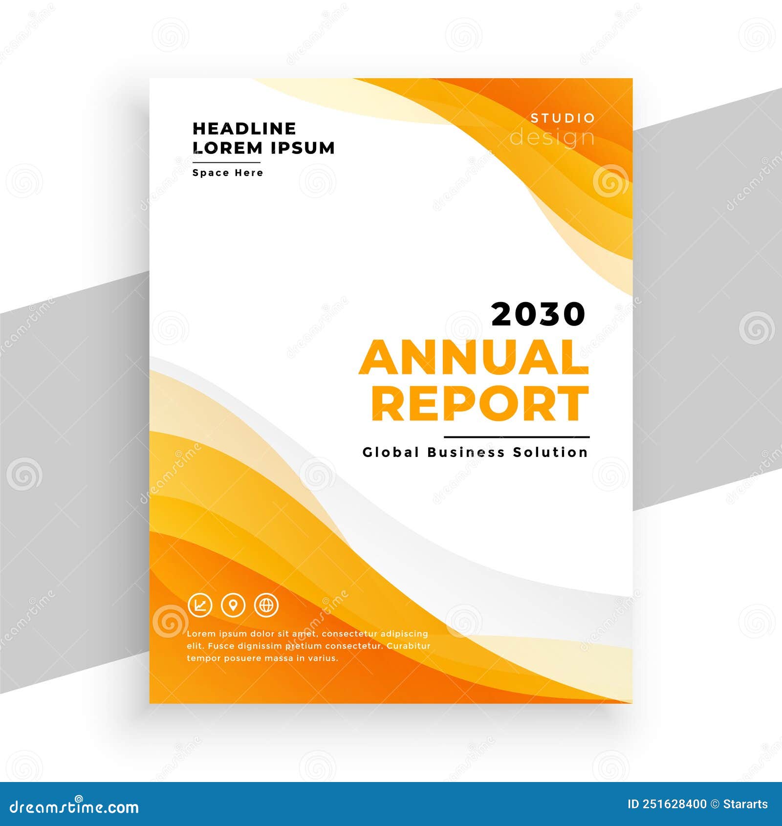 Abstract Yellow Annual Report Brochure Template Stock Vector ...